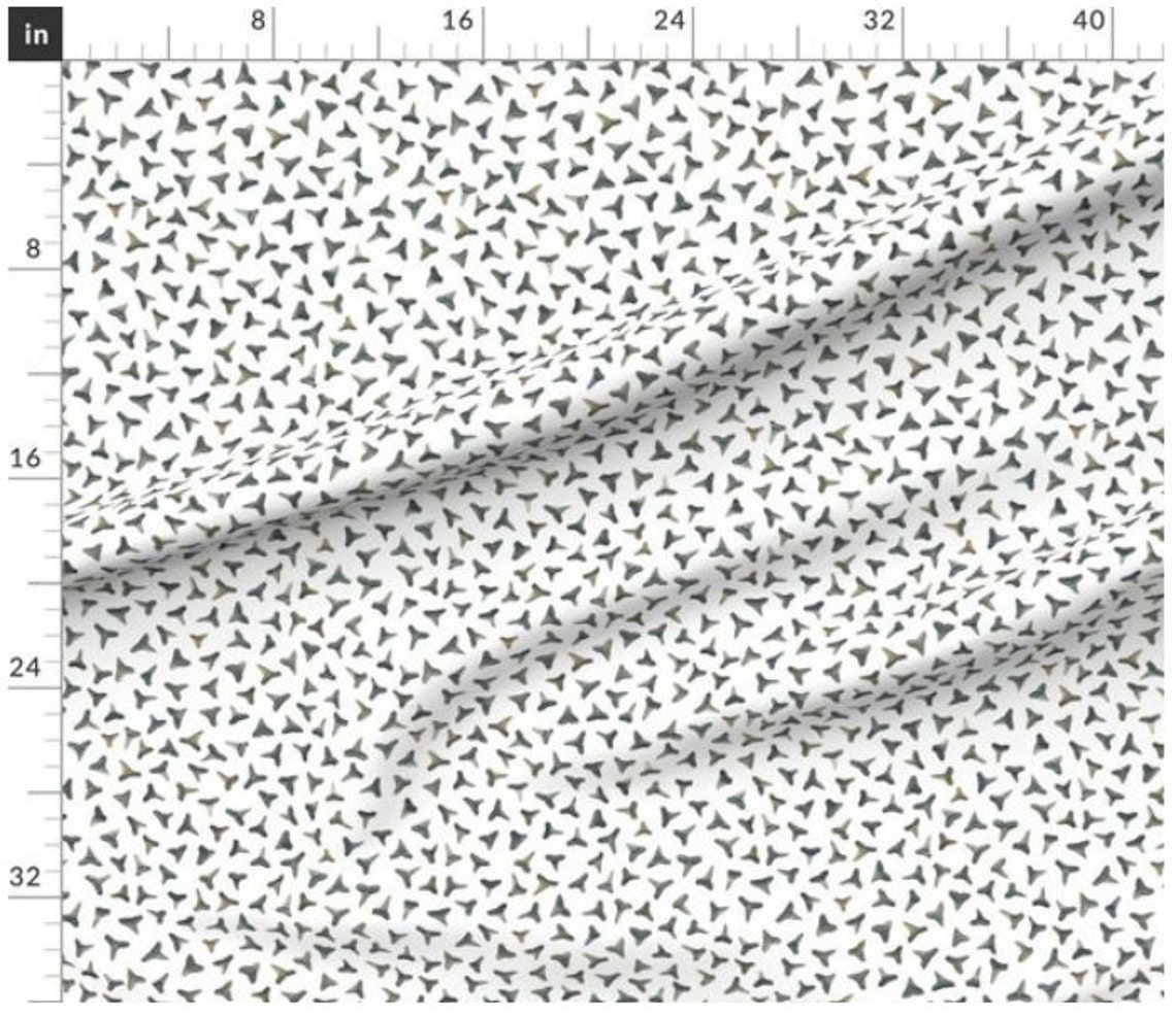 Shark Teeth Fabric by the Yard | Nautical Fabric | Shark Fabric | Ocean ...