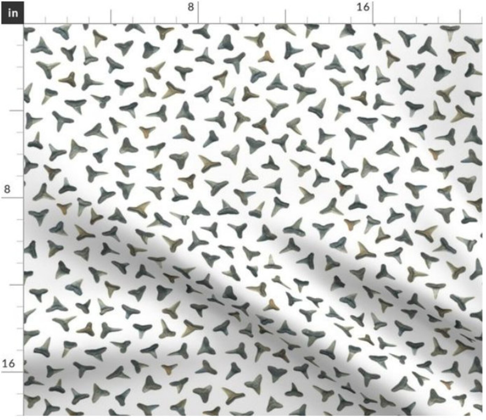 Shark Teeth Fabric by the Yard | Nautical Fabric | Shark Fabric | Ocean ...