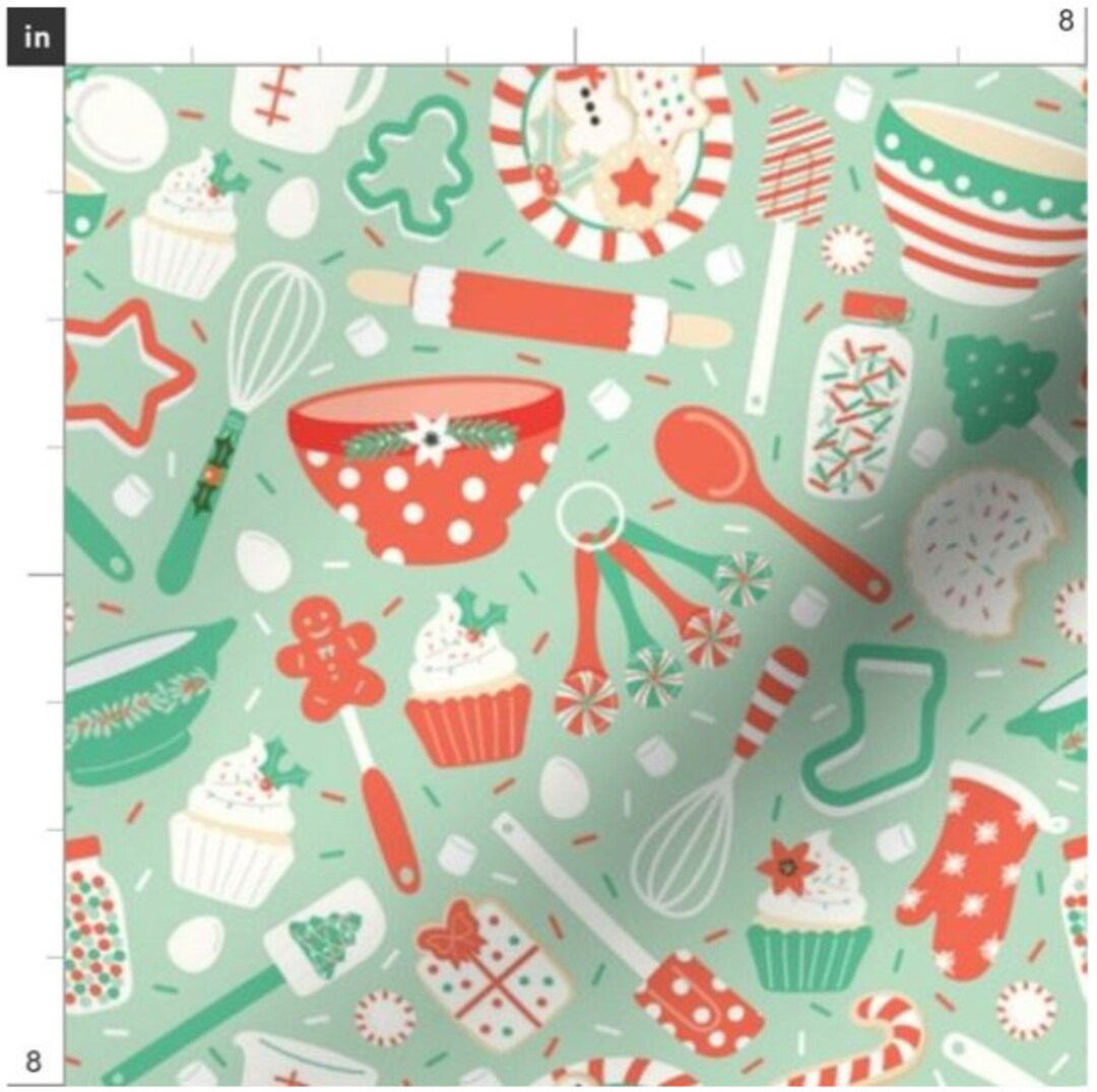 Christmas Baking Fabric by the Yard | Christmas Kitchen Fabric ...