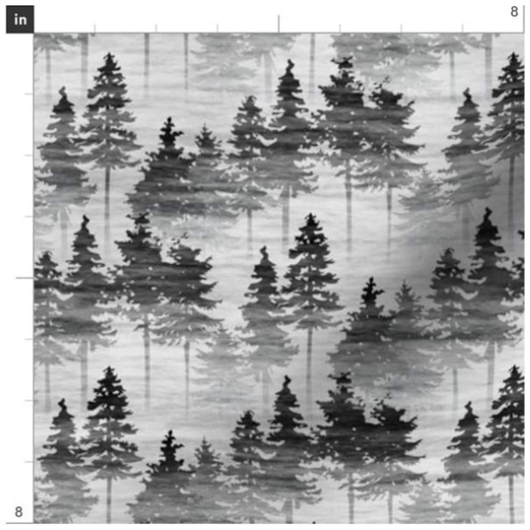 Forest Mist Fabric by the Yard | Pine Tree Fabric | Woodland Fabric ...