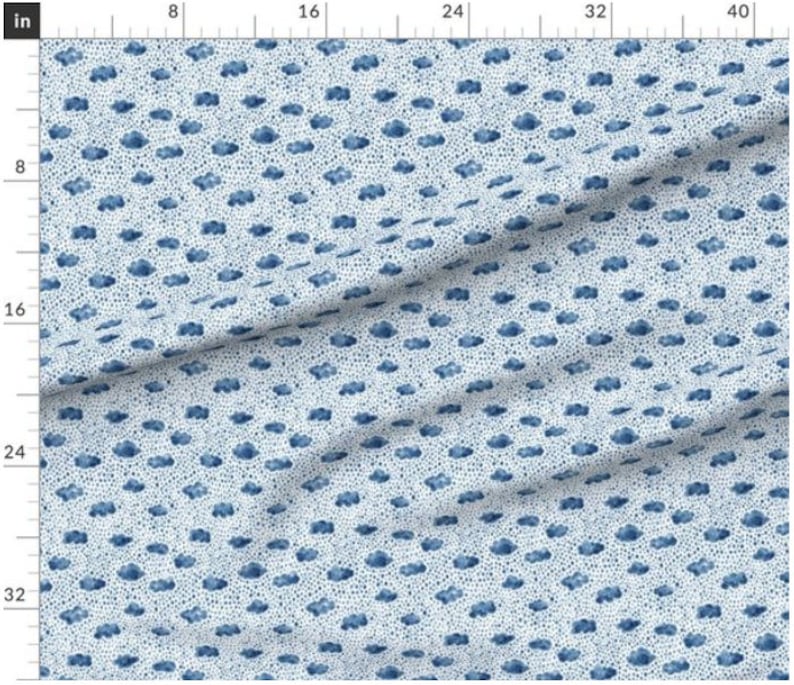 Rain Rain Rain Fabric by the Yard | Blue Raindrops | Nature | Weather ...