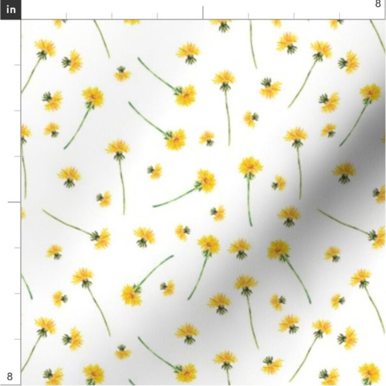 Dandelion Breeze Fabric by the Yard Yellow Dandelions - Etsy