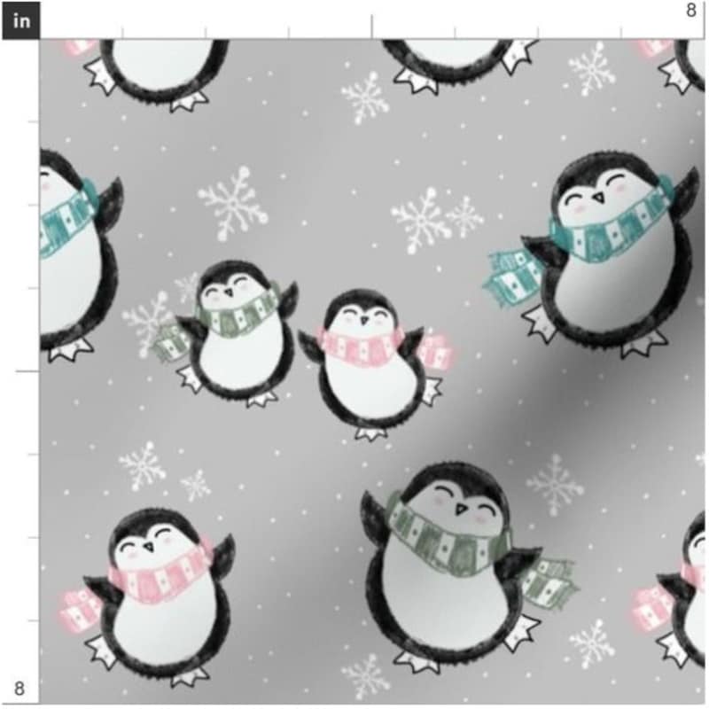 Penguin Fabric - Etsy