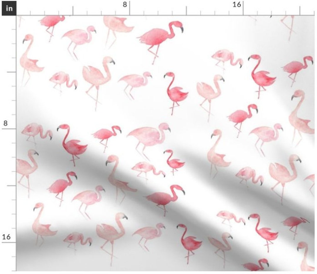 Watercolor Pink Flamingos Fabric by the Yard | Flamingo | Pink ...