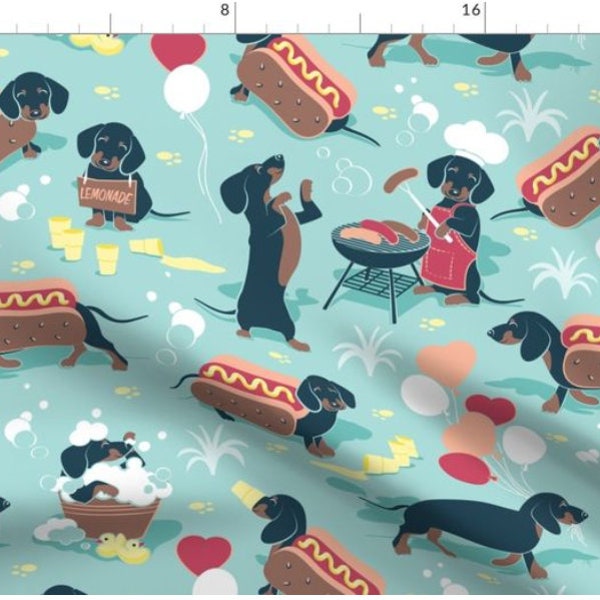 Weiner Dog Fabric - Etsy