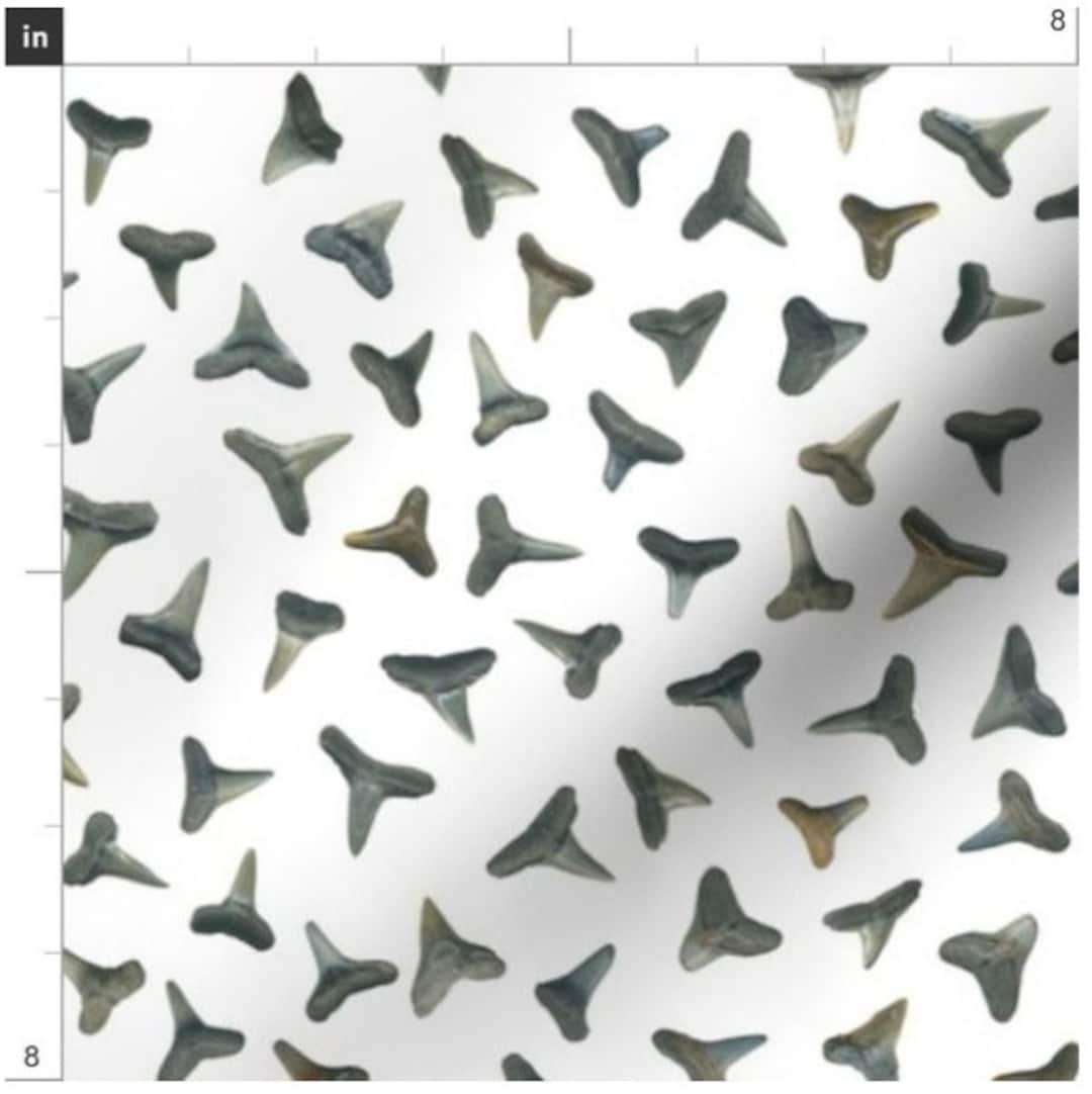 Shark Teeth Fabric by the Yard | Nautical Fabric | Shark Fabric | Ocean ...
