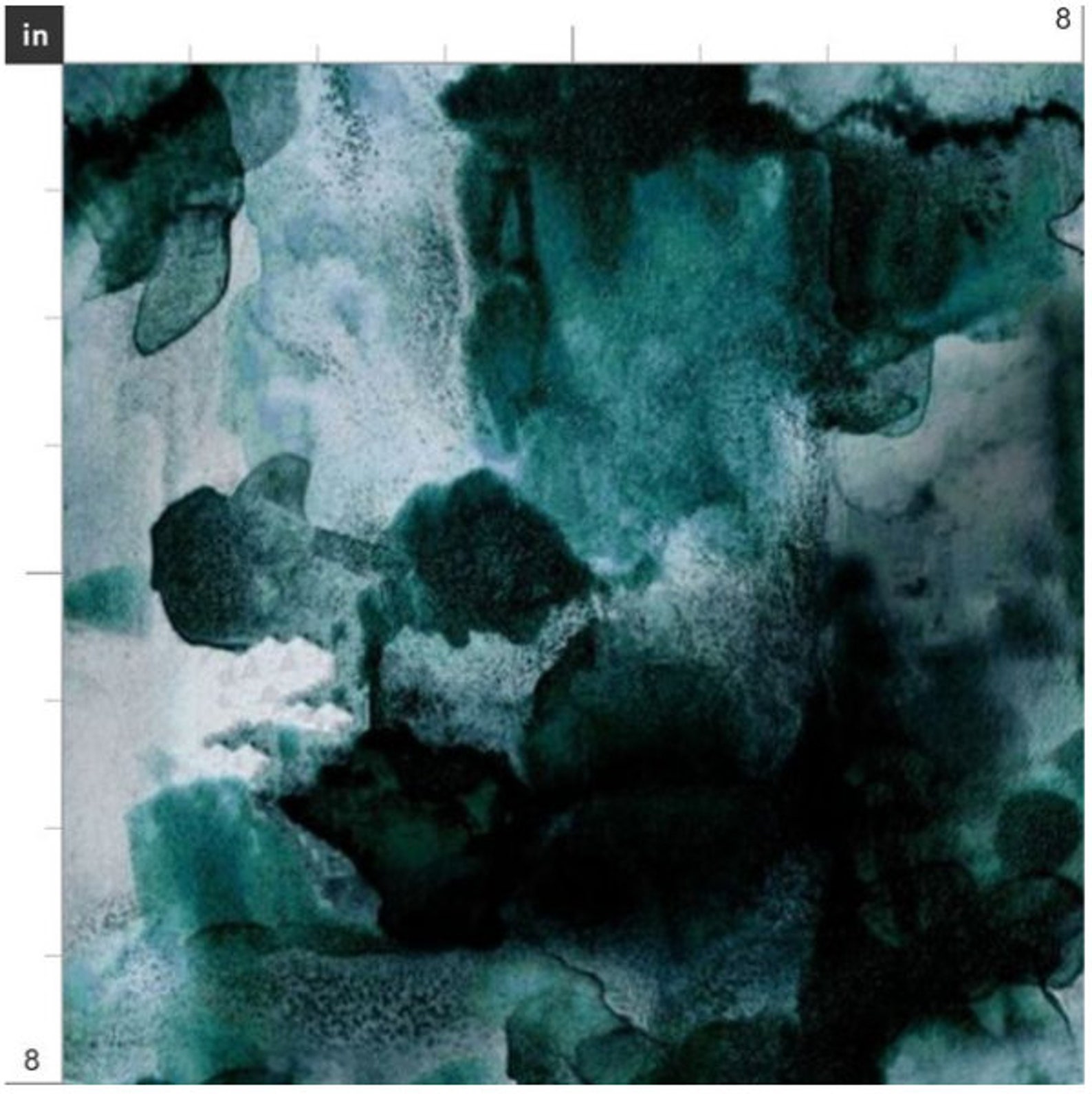 Teal Watercolor Fabric by the Yard | Abstract | Ink Spill Fabric | Teal ...