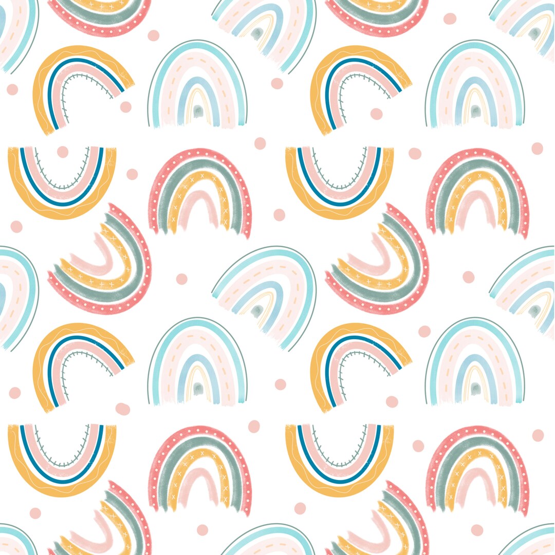 Rainbow Trio Bold | Rainbow Fabric by the Yard | Colorful Rainbows ...