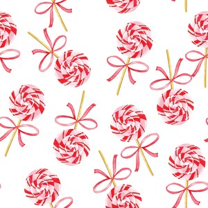 Peppermint Lollipops Full | Christmas Fabric by the Yard | Holiday ...