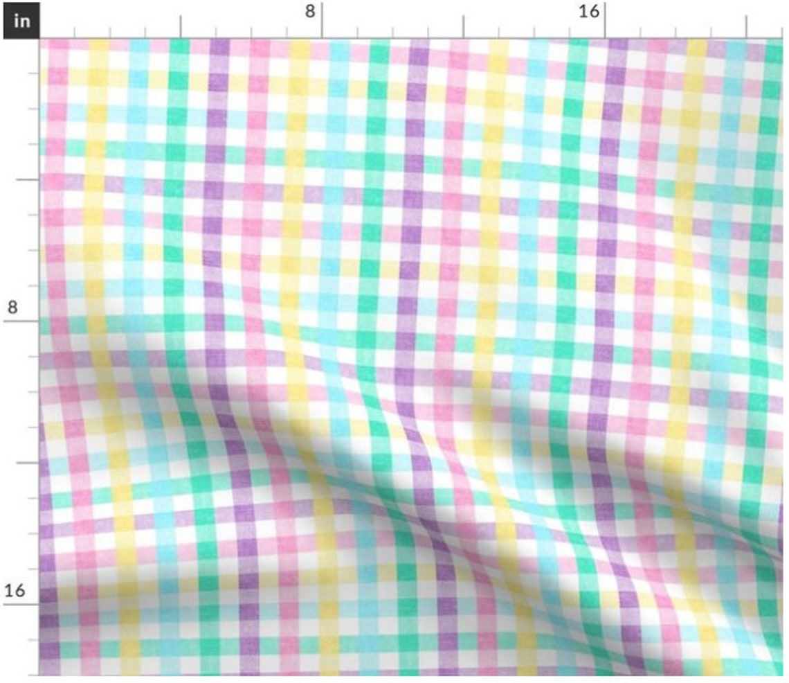 Pastel Easter Plaid Fabric by the Yard Easter Pink Plaid - Etsy