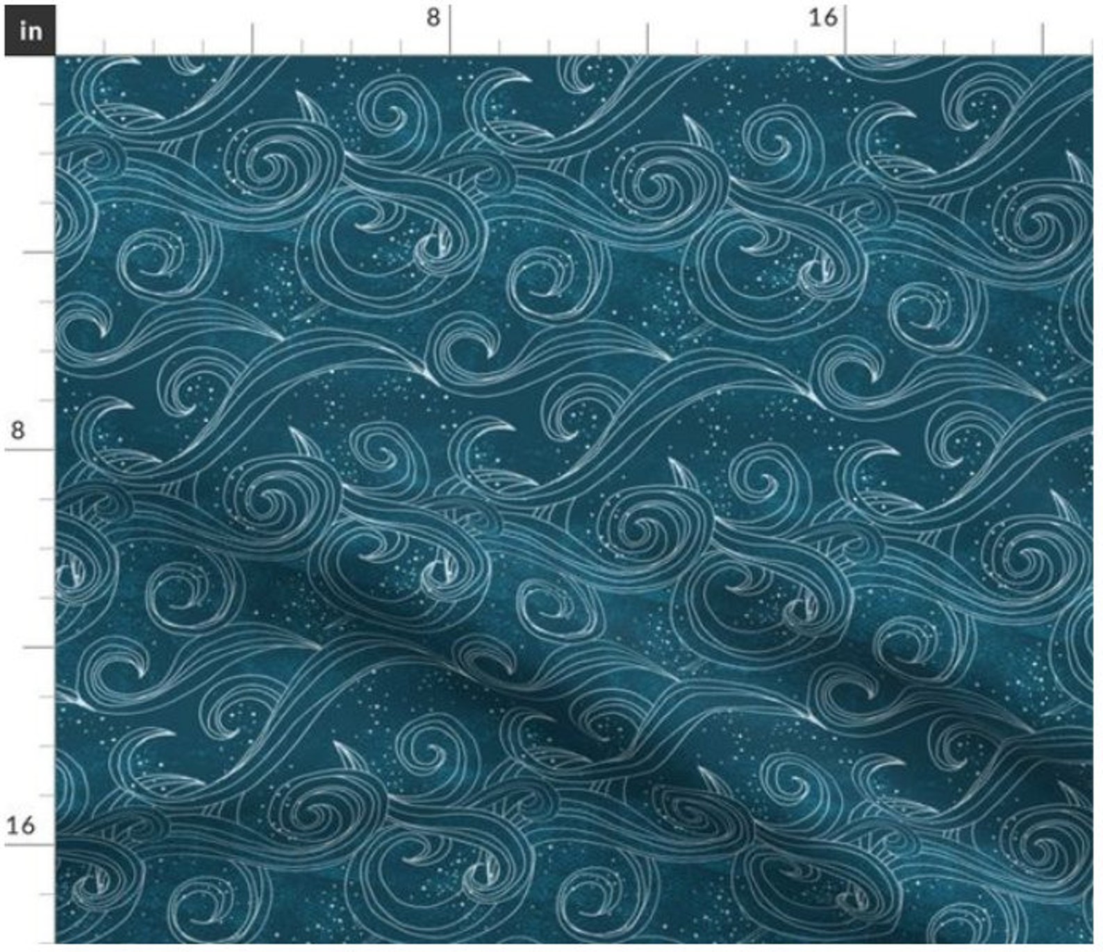 Wild Waves Fabric by the Yard Wave Fabric Ocean Fabric | Etsy