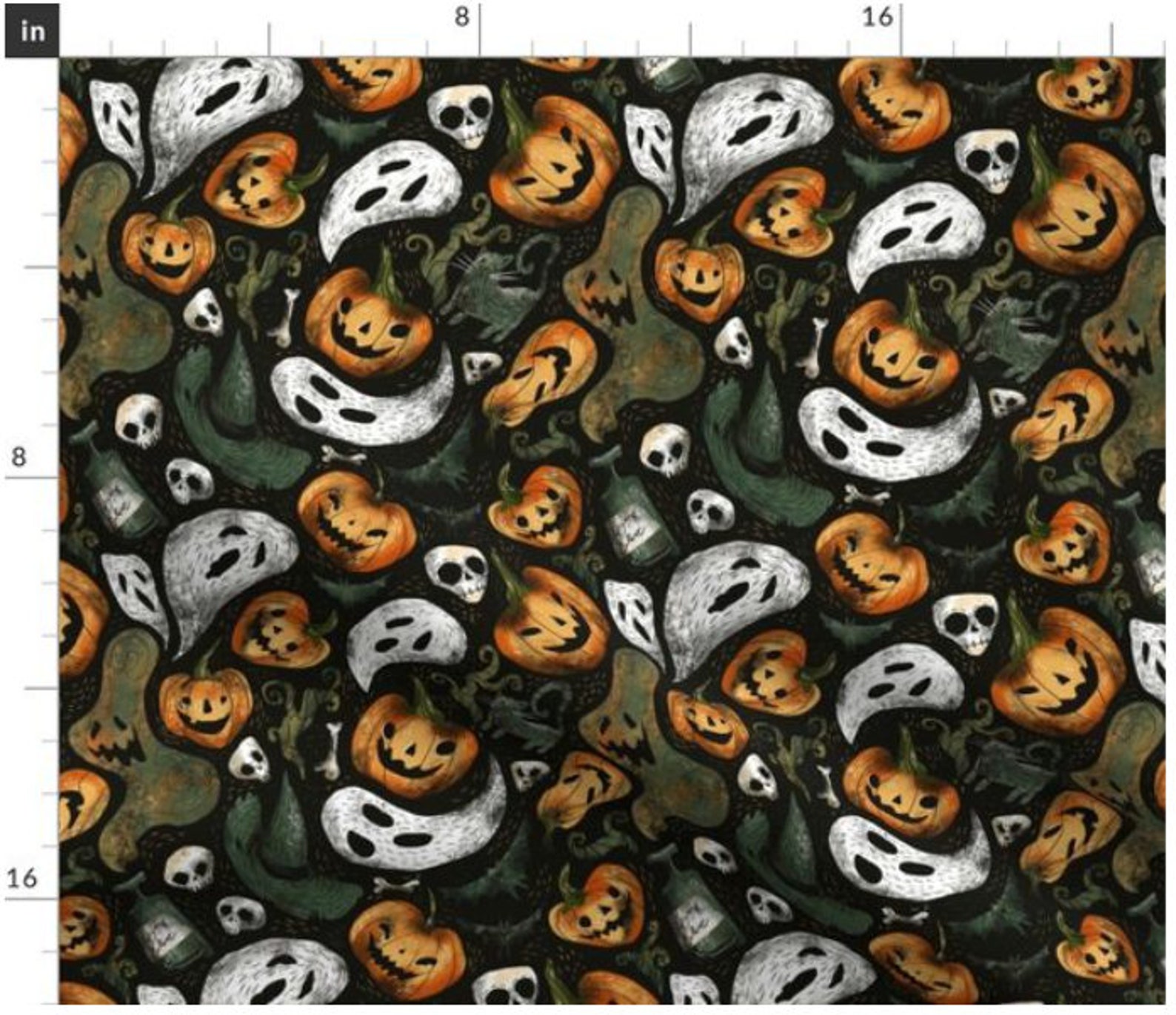 Halloween Party Fabric by the Yard Gothic Ghosts - Etsy