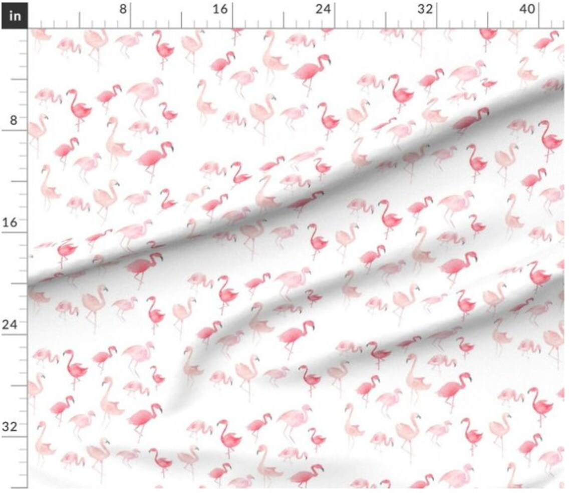 Watercolor Pink Flamingos Fabric by the Yard | Flamingo | Pink ...