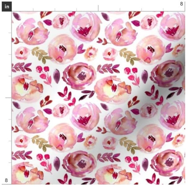 Magenta Floral Valentine Fabric by the Yard Valentine's - Etsy