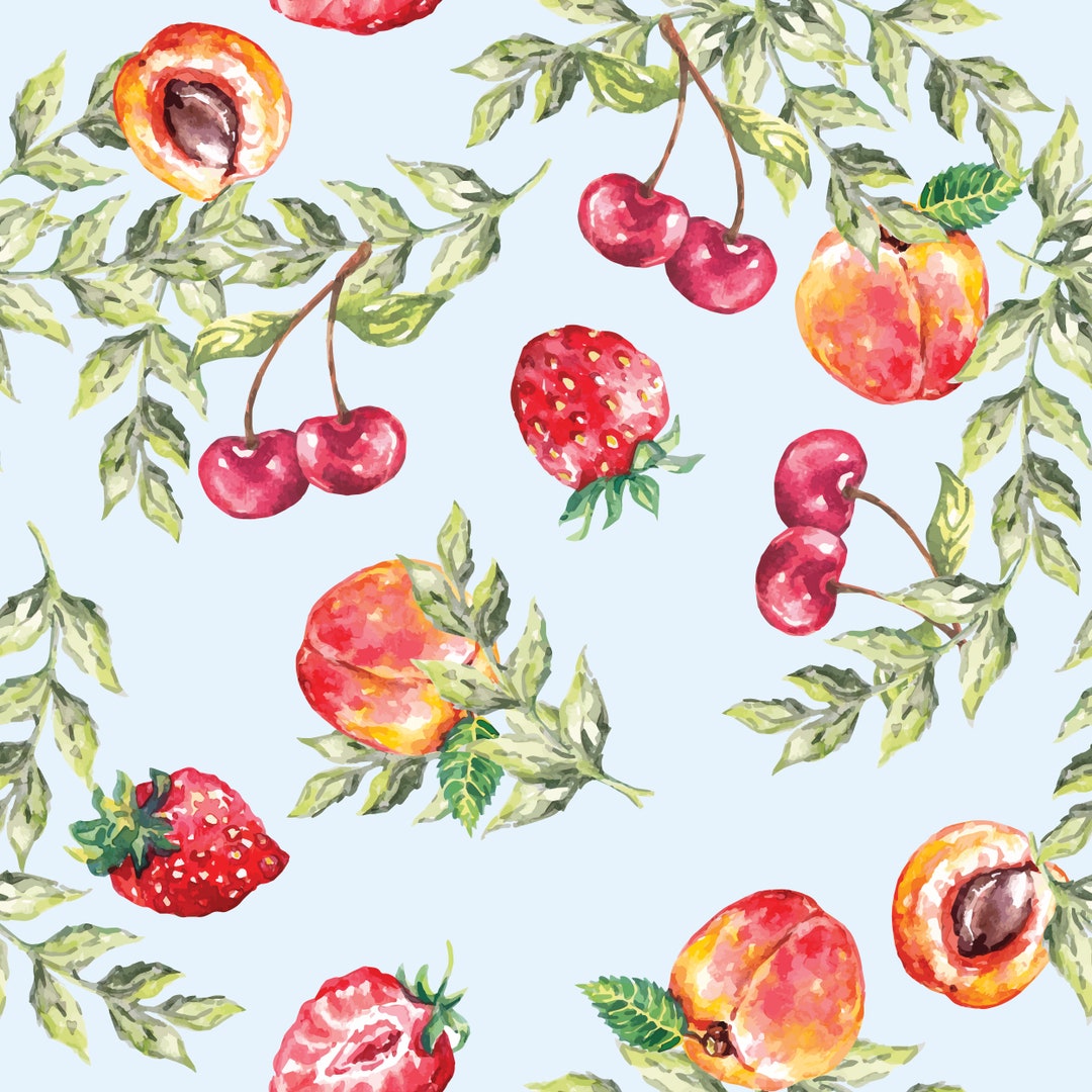 Ditzy Fruit Fabric by the Yard | Summer | Fruit Fabric | Strawberries ...