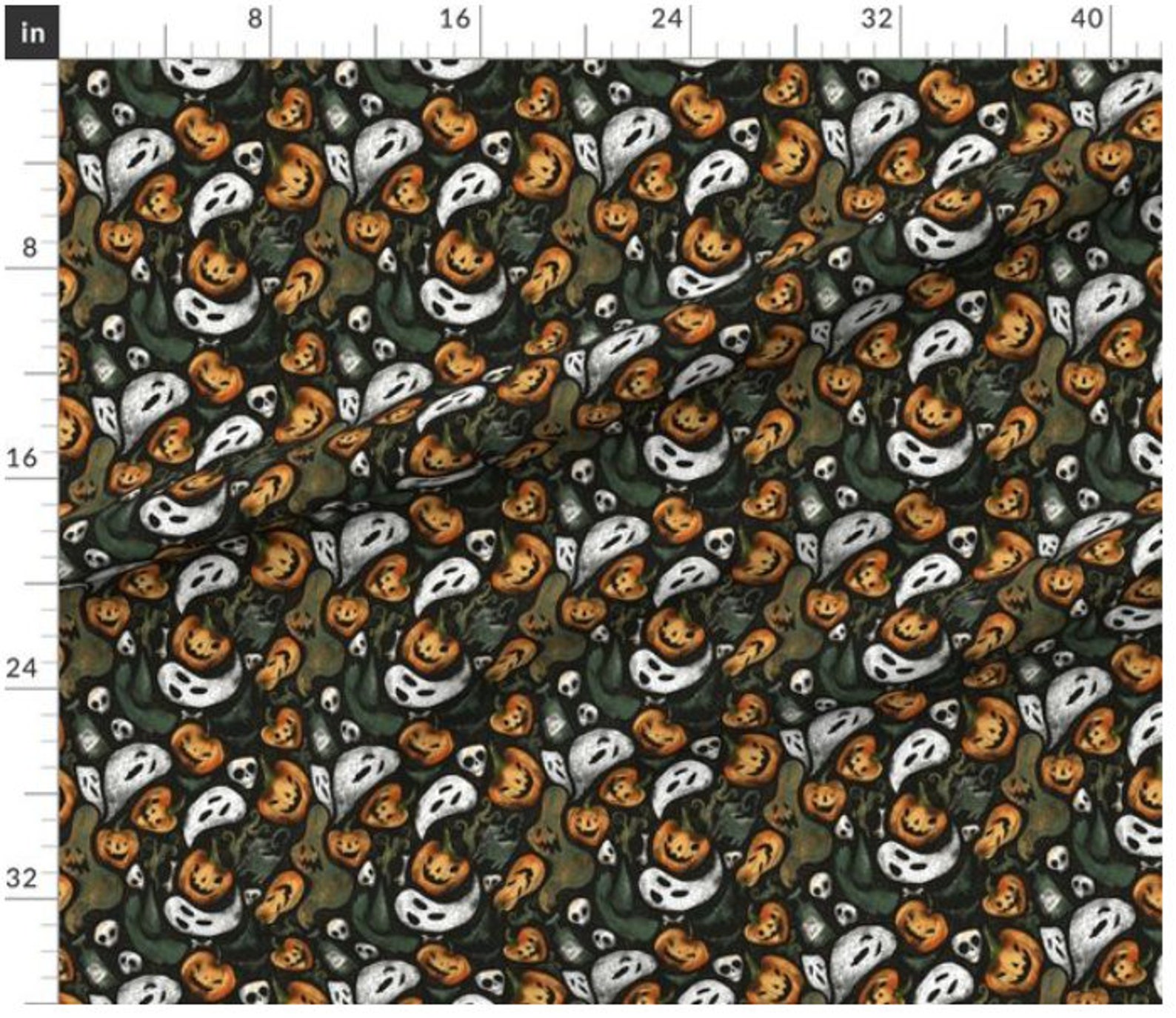 Halloween Party Fabric by the Yard Gothic Ghosts - Etsy