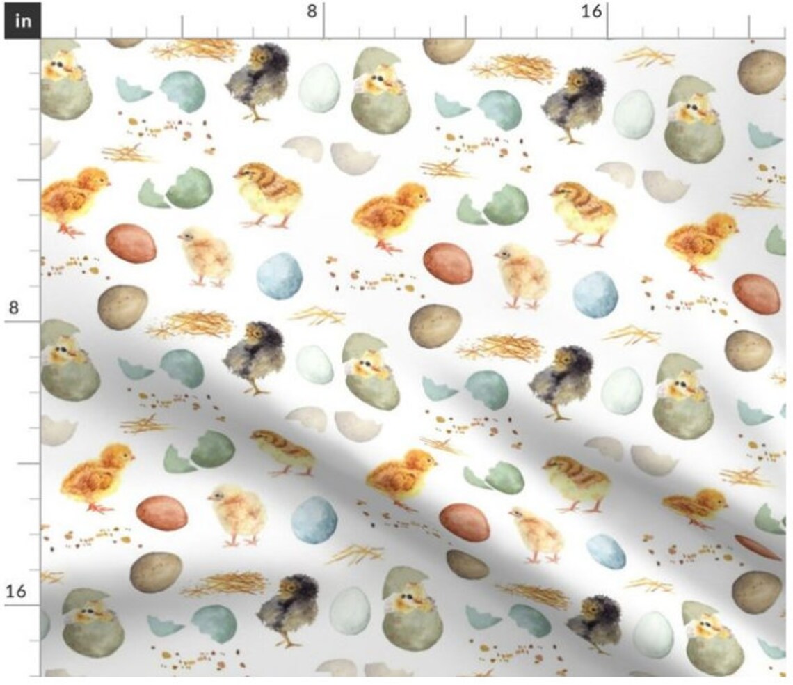 Easter Chicks Fabric by the Yard Easter Fabric Chicken - Etsy