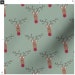 Stick Rudolph on Green Fabric by the Yard | Cute Reindeer Fabric ...