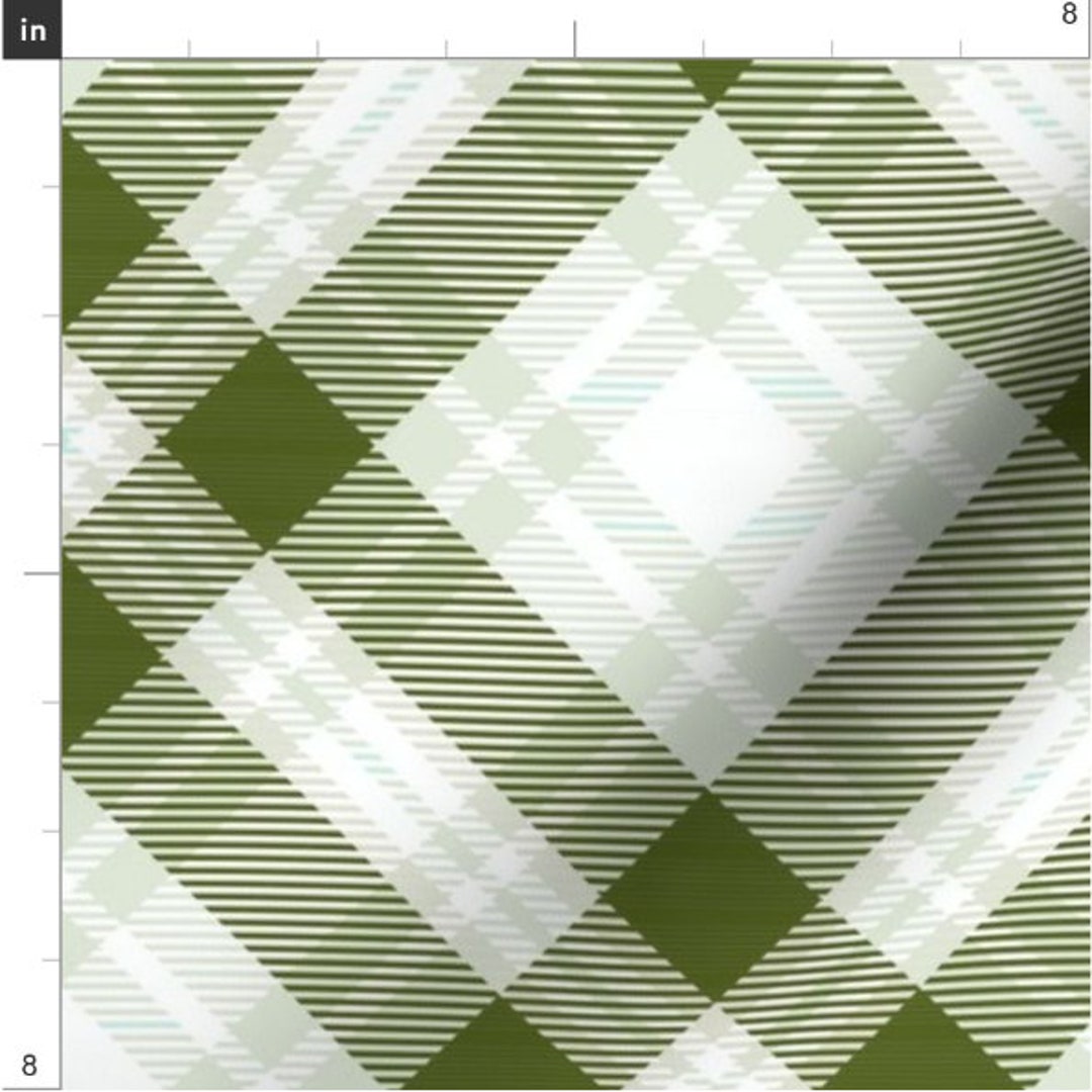 Winter Plaid Fabric by the Yard | Classic Green Plaid | Christmas | Holiday Fabric | Broad Plaid ...
