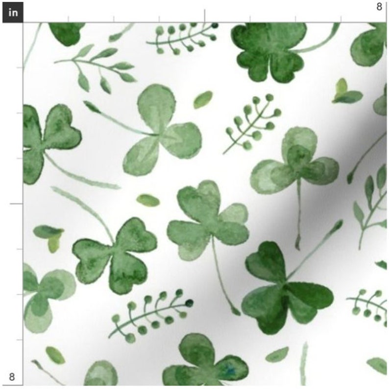 Watercolor Shamrocks Fabric by the Yard Shamrocks St - Etsy