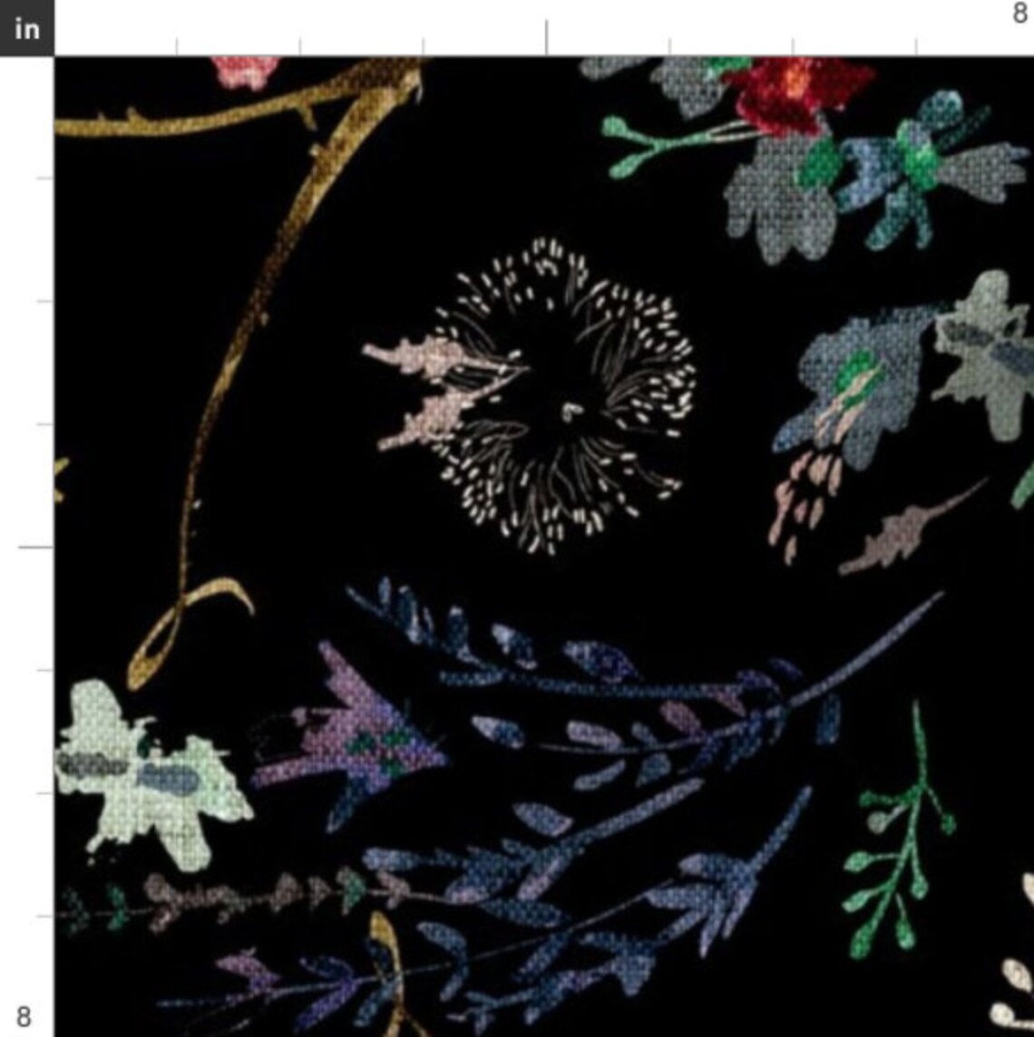 Fable Floral Black Fabric by the Yard | Floral Fabric | Blush Flowers ...