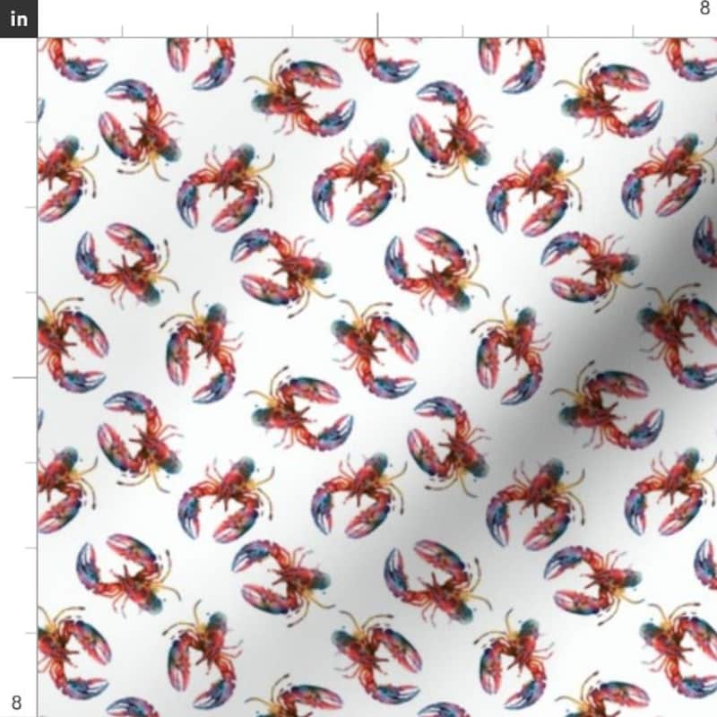 Lobster Print Fabric - Etsy
