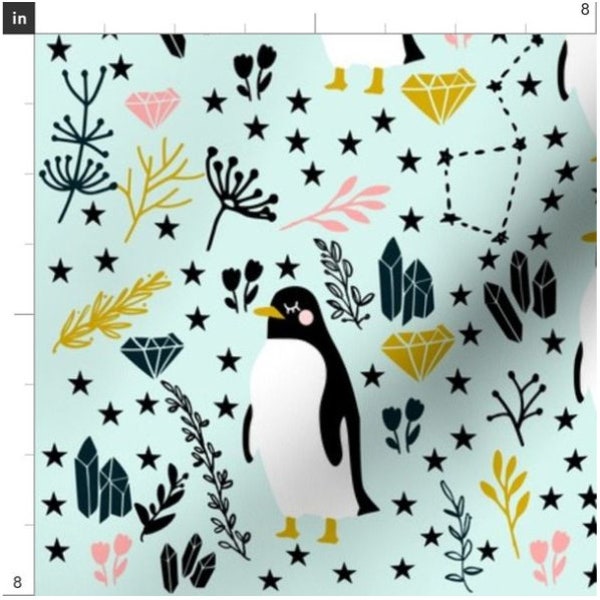 Penguin Fabric - Etsy