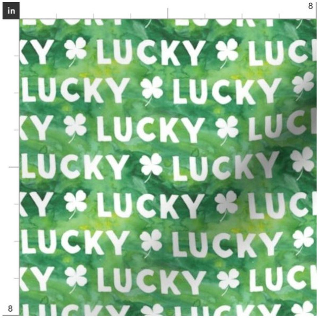 Lucky Watercolor Green Fabric by the Yard | Shamrocks | St Patrick's ...