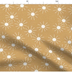 Summer Sunshine Fabric by the Yard | Suns | Sun Rays | Mustard Sun ...