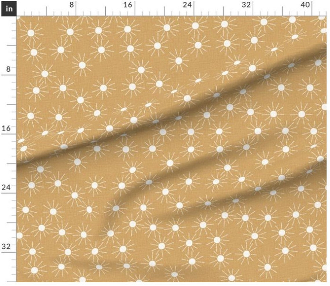 Summer Sunshine Fabric by the Yard | Suns | Sun Rays | Mustard Sun ...