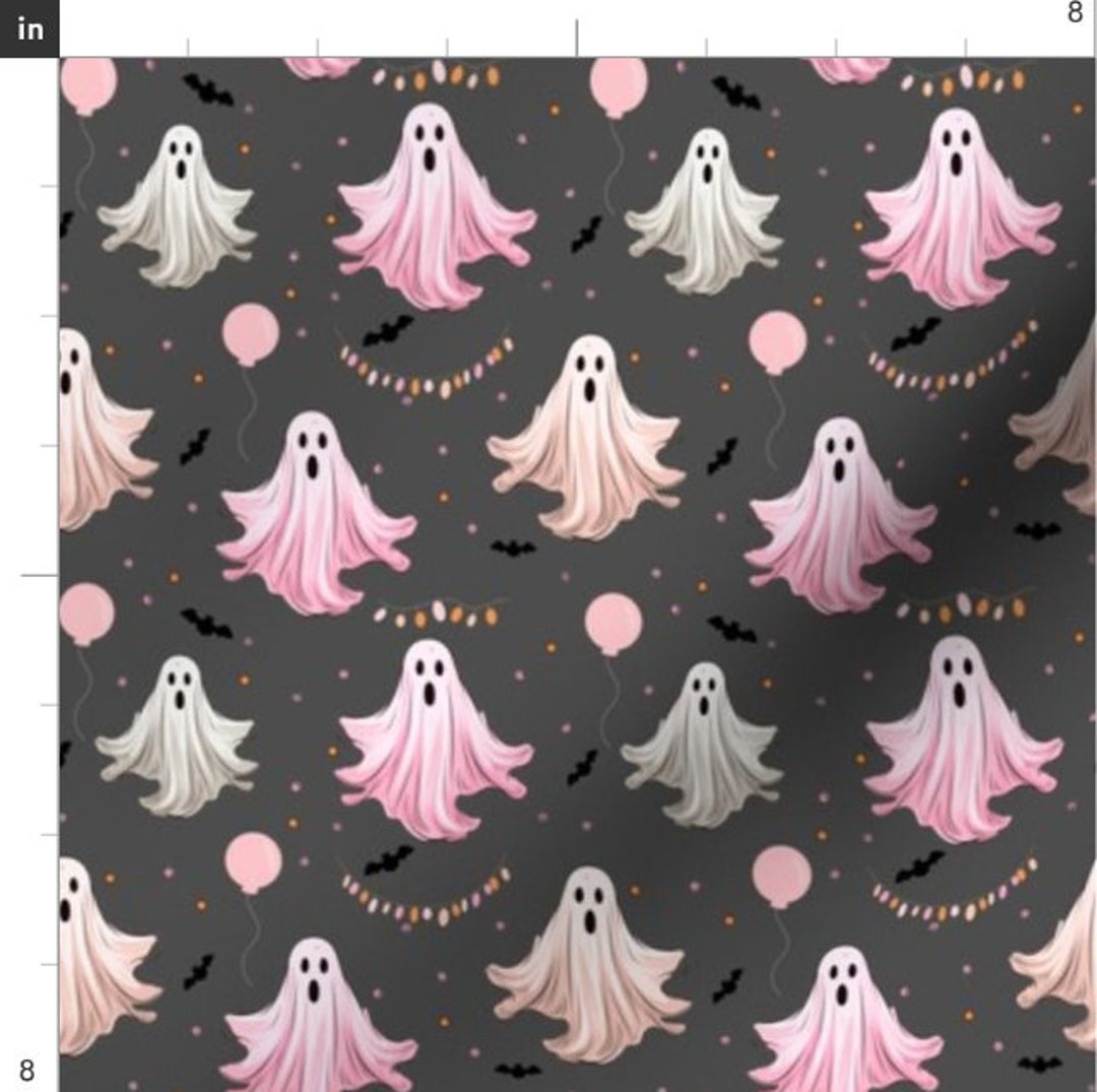 Halloween Fabric by the Yard | Pink Party Ghosts | Cute Ghosts | Ghost ...