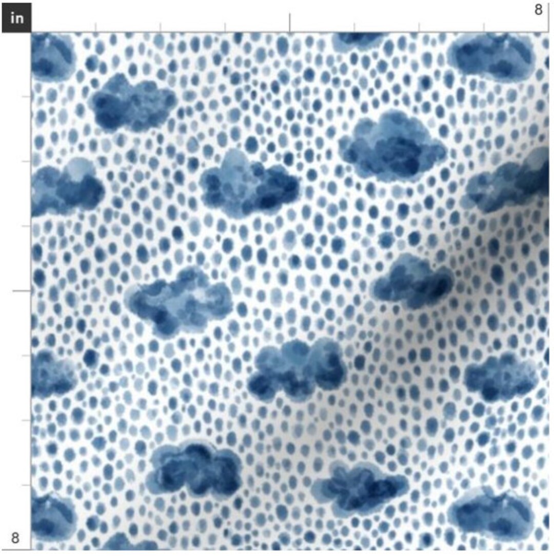 Rain Rain Rain Fabric by the Yard | Blue Raindrops | Nature | Weather ...