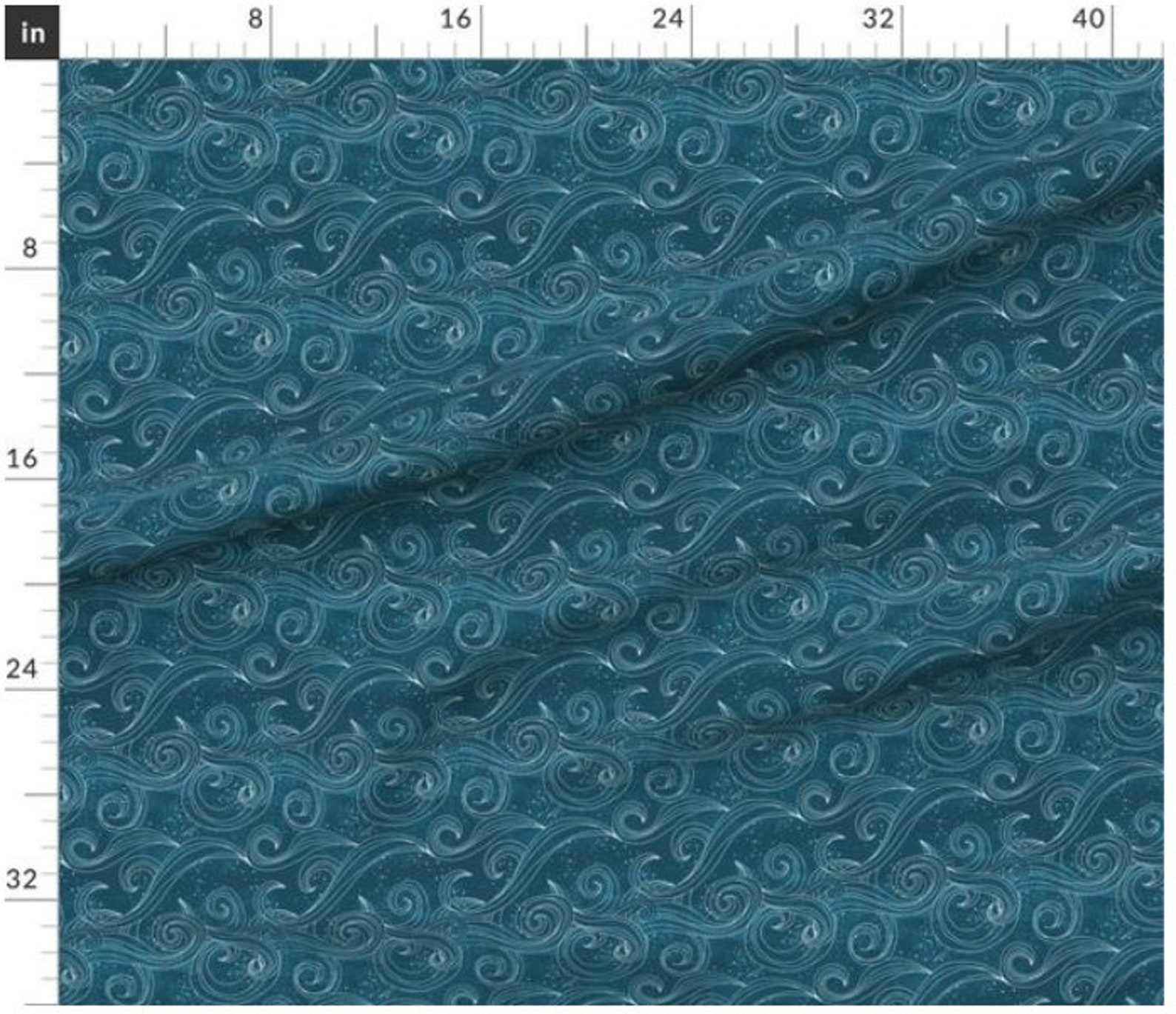 Wild Waves Fabric by the Yard Wave Fabric Ocean Fabric | Etsy