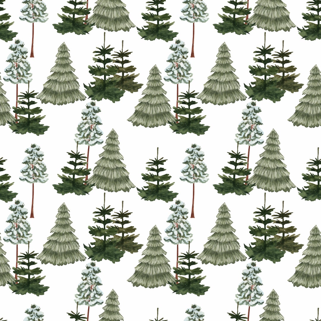 Christmas Tree Fabric by the Yard: Greenery Holiday Quilt Fabric - Etsy