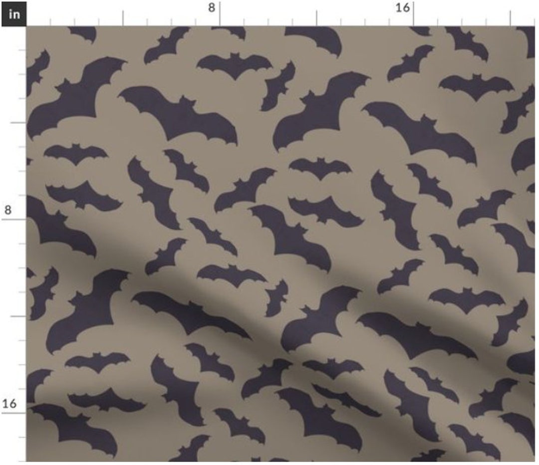 Bats in Flight Halloween Fabric by the Yard | Black Bats | Halloween ...
