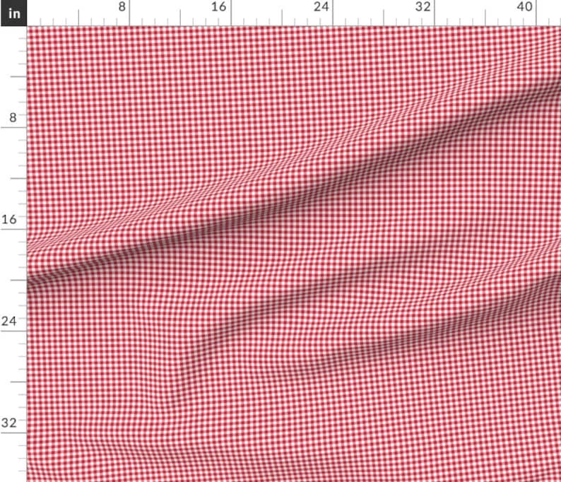 Red Gingham Fabric by the Yard | Summer | Picnic Tablecloth | Red and ...