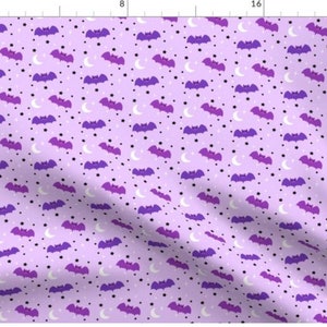 Halloween Cutie Bats Fabric by the Yard | Purple Halloween | Bats ...
