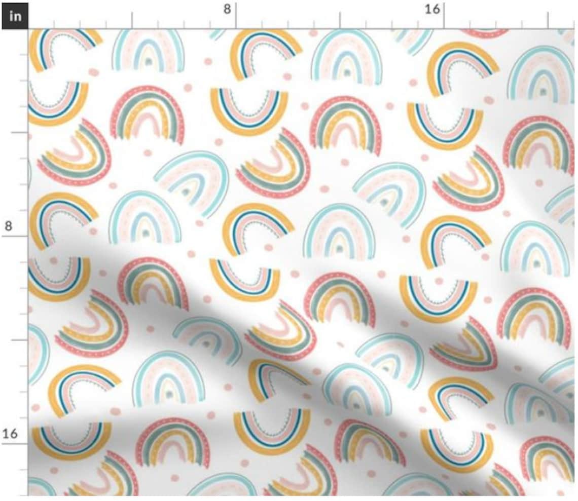 Rainbow Trio Bold | Rainbow Fabric by the Yard | Colorful Rainbows ...