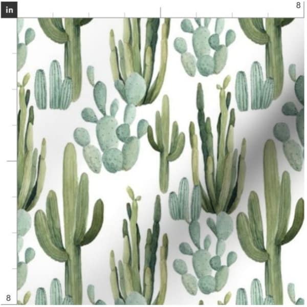 Watercolor Cactus Fabric - Etsy