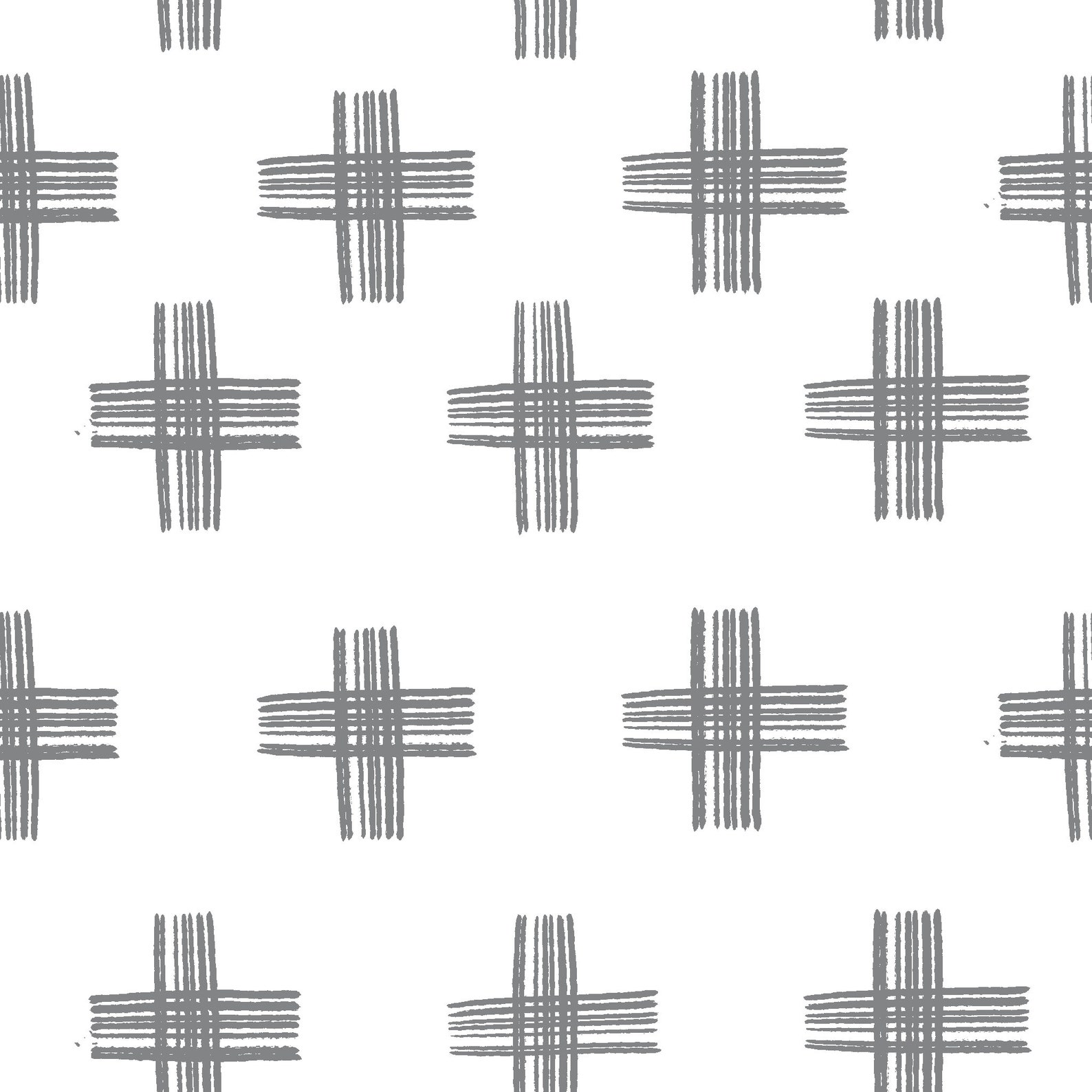 Grey Hash Cross on White Hash Cross Fabric by the Yard - Etsy