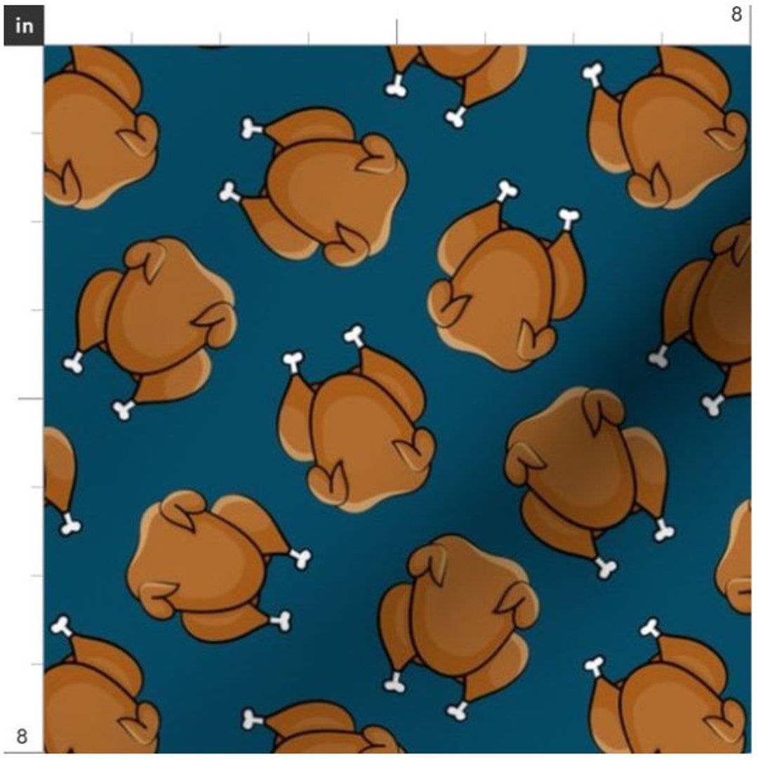 Cooked Turkey Toss Fabric by the Yard | Thanksgiving Turkey | Fall ...