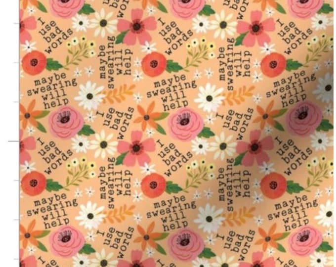 Swear Words Fabric Cute Not so Sweary Toss Purple by Cynthiafrenette ...
