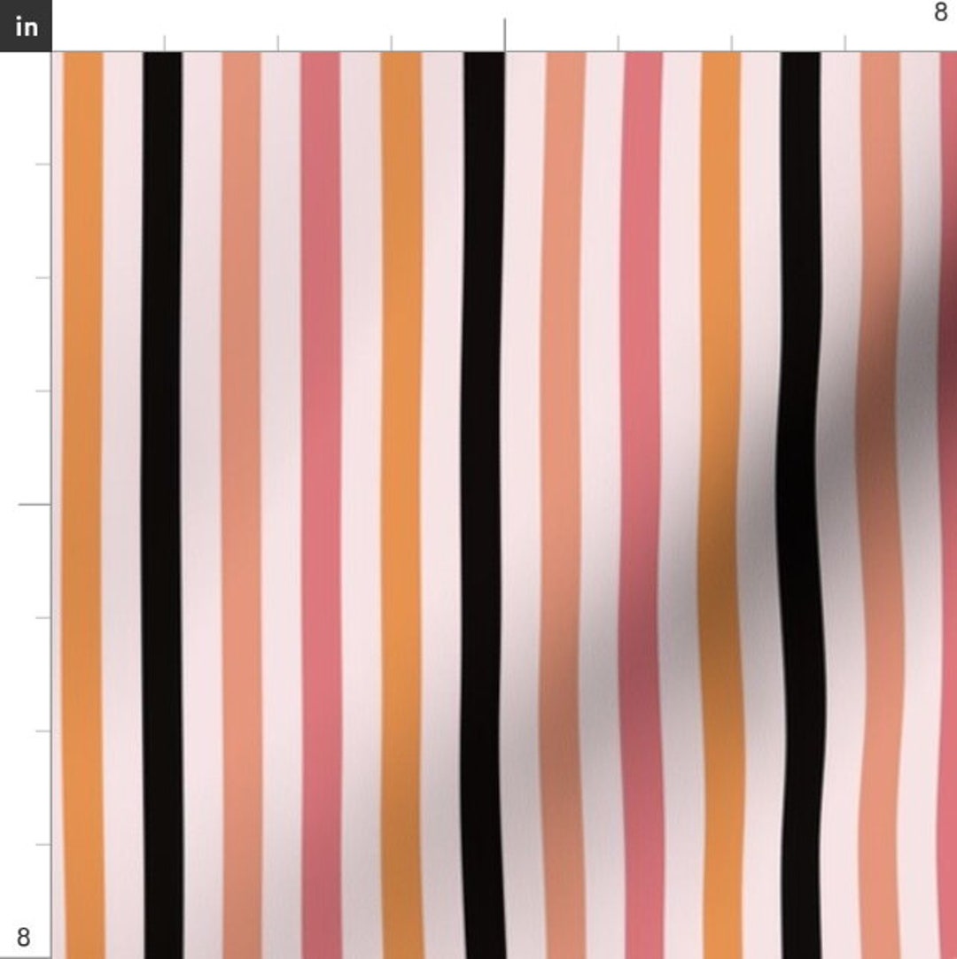 Halloween Stripe Fabric by the Yard: Orange, Pink, Black - Etsy