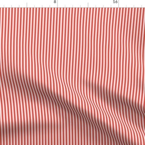 Thin Red Striped Fabric by the Yard | Vertical Stripes | Coordinate ...