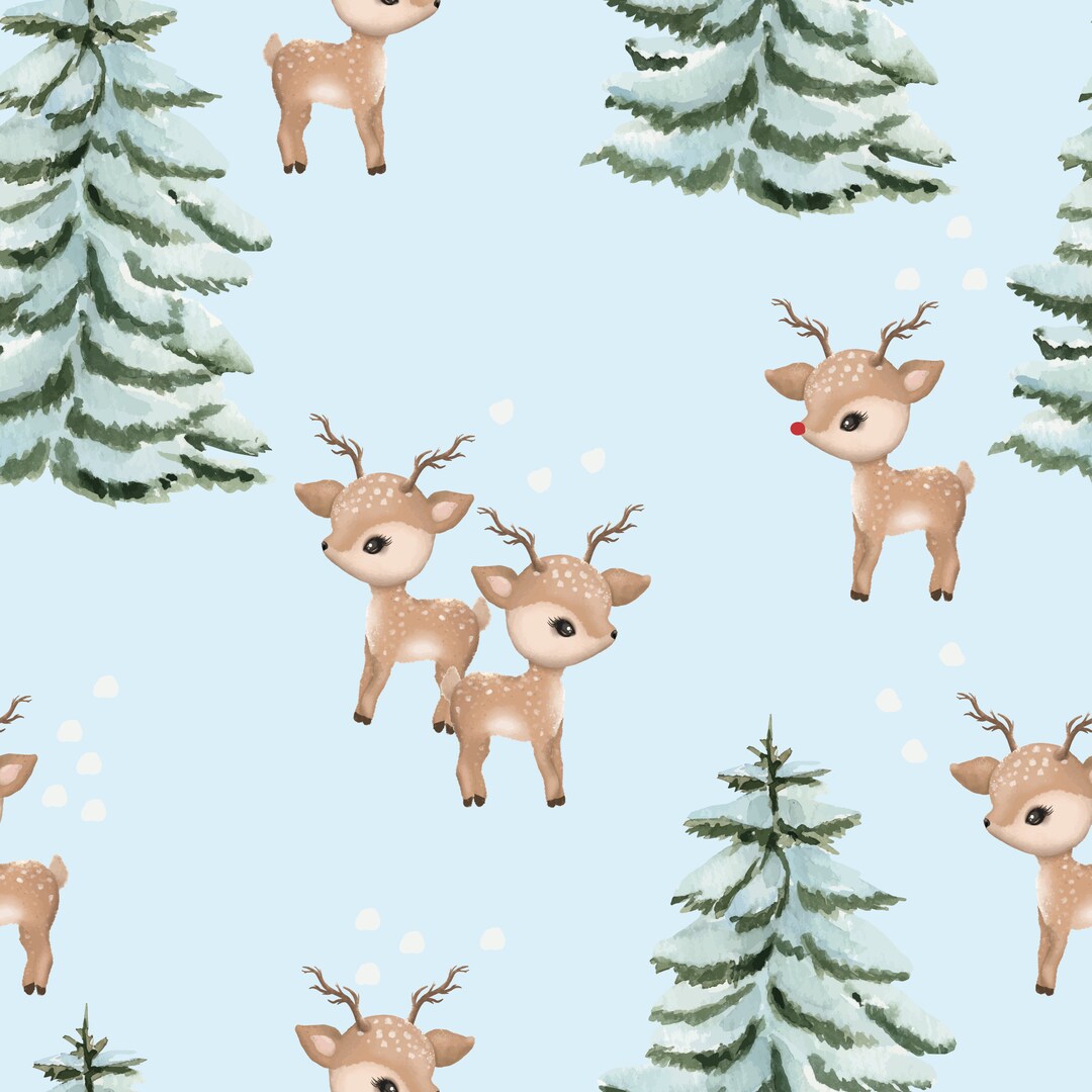 Rudolph and Friends | Christmas Fabric by the Yard | Reindeer | Winter ...