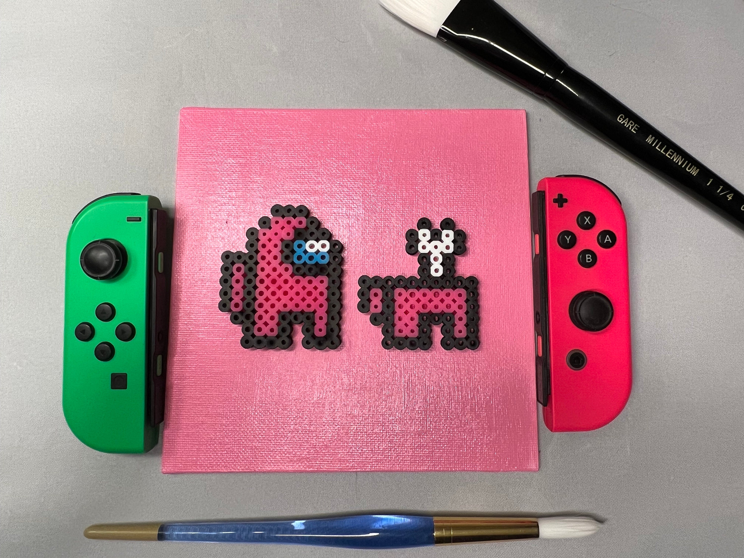 Among Us Inspired Pixel Art on Canvas - Etsy