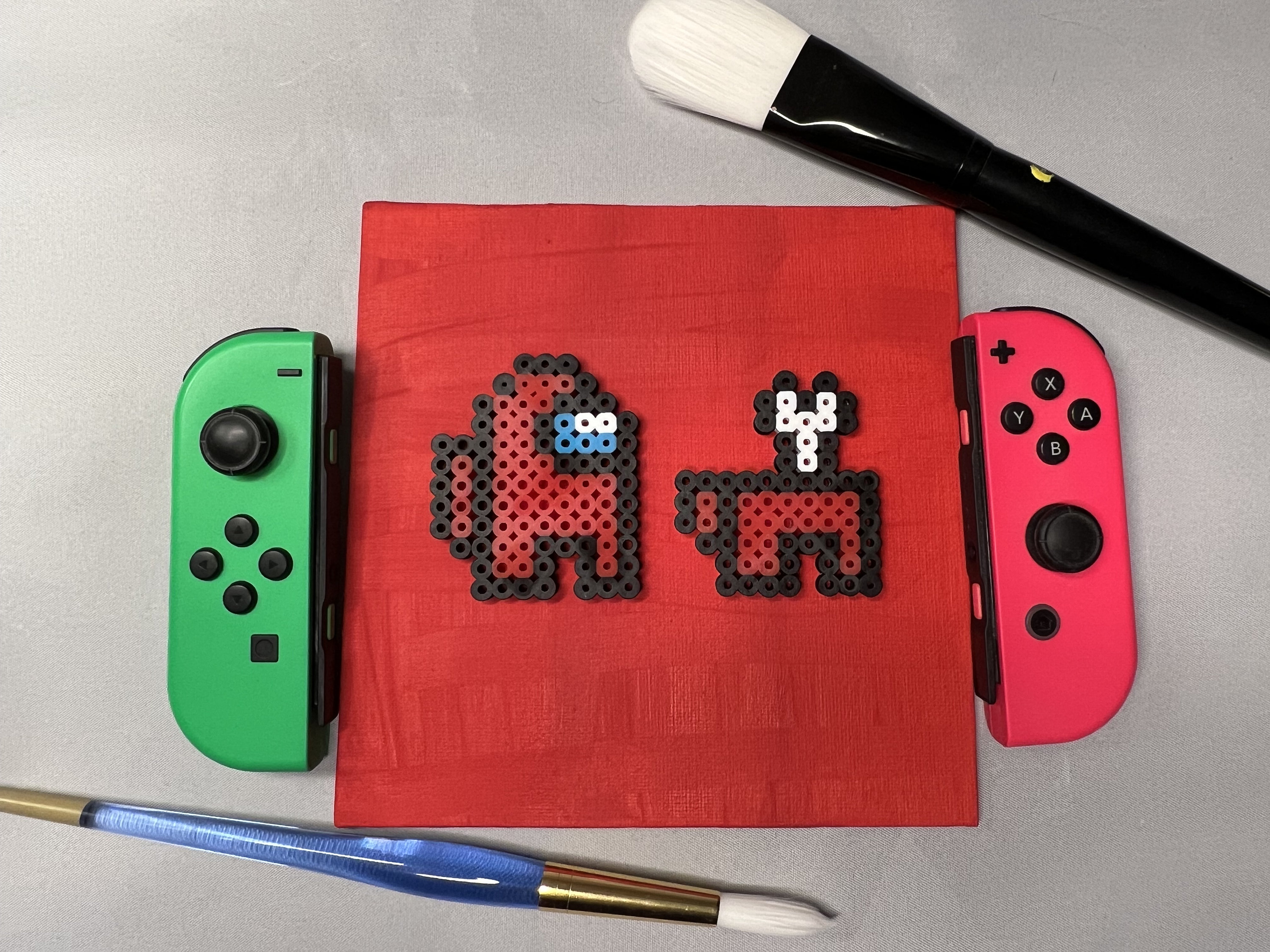 Among Us Inspired Pixel Art on Canvas - Etsy