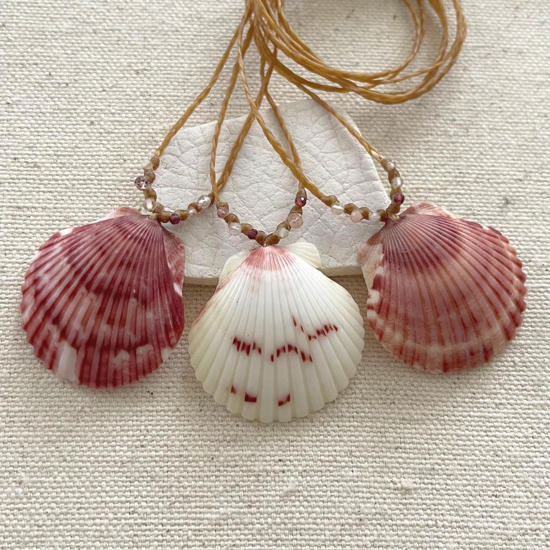 Real Seashell Pendant Necklace, Beachy Jewelry, Earthy Waterproof ...