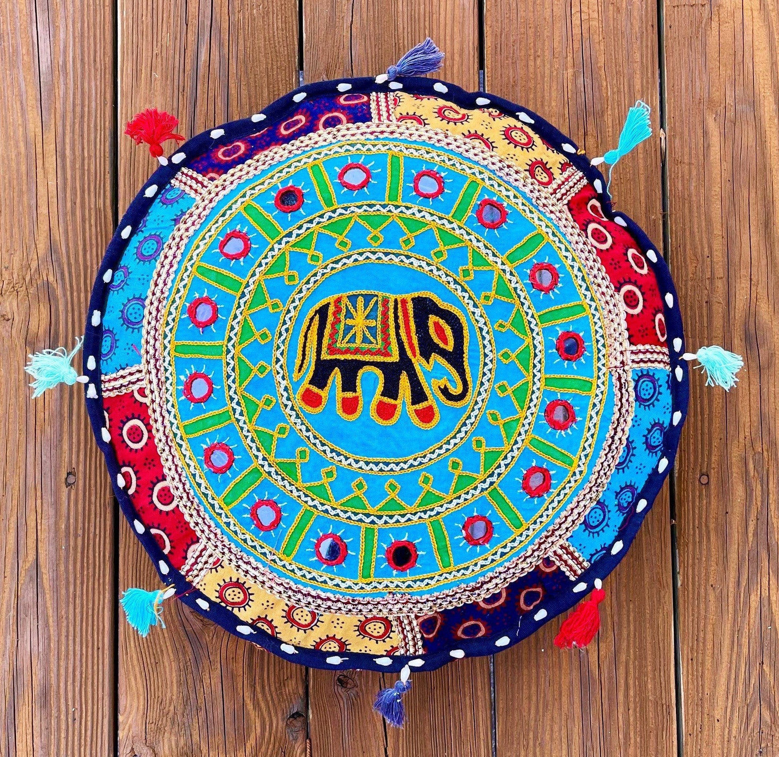 Boho Meditation Cushion Covers Made of Vintage Embroidered - Etsy