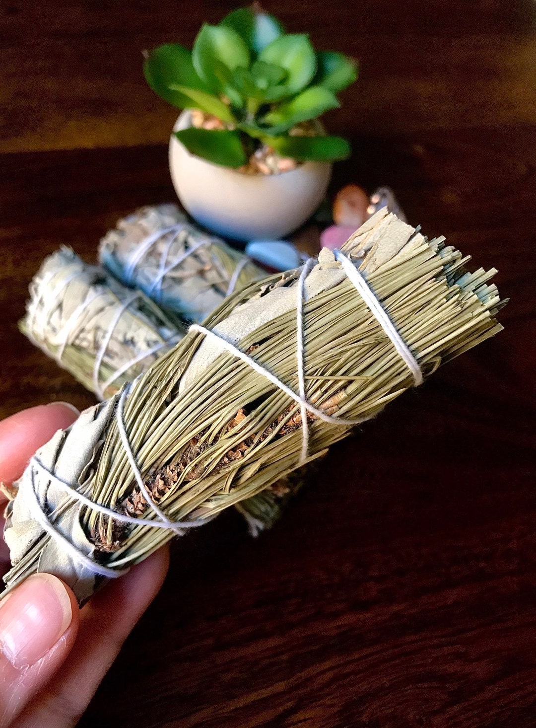 White Sage and Pine Smudge Wand, Purification Cleansing Ritual, Energy ...